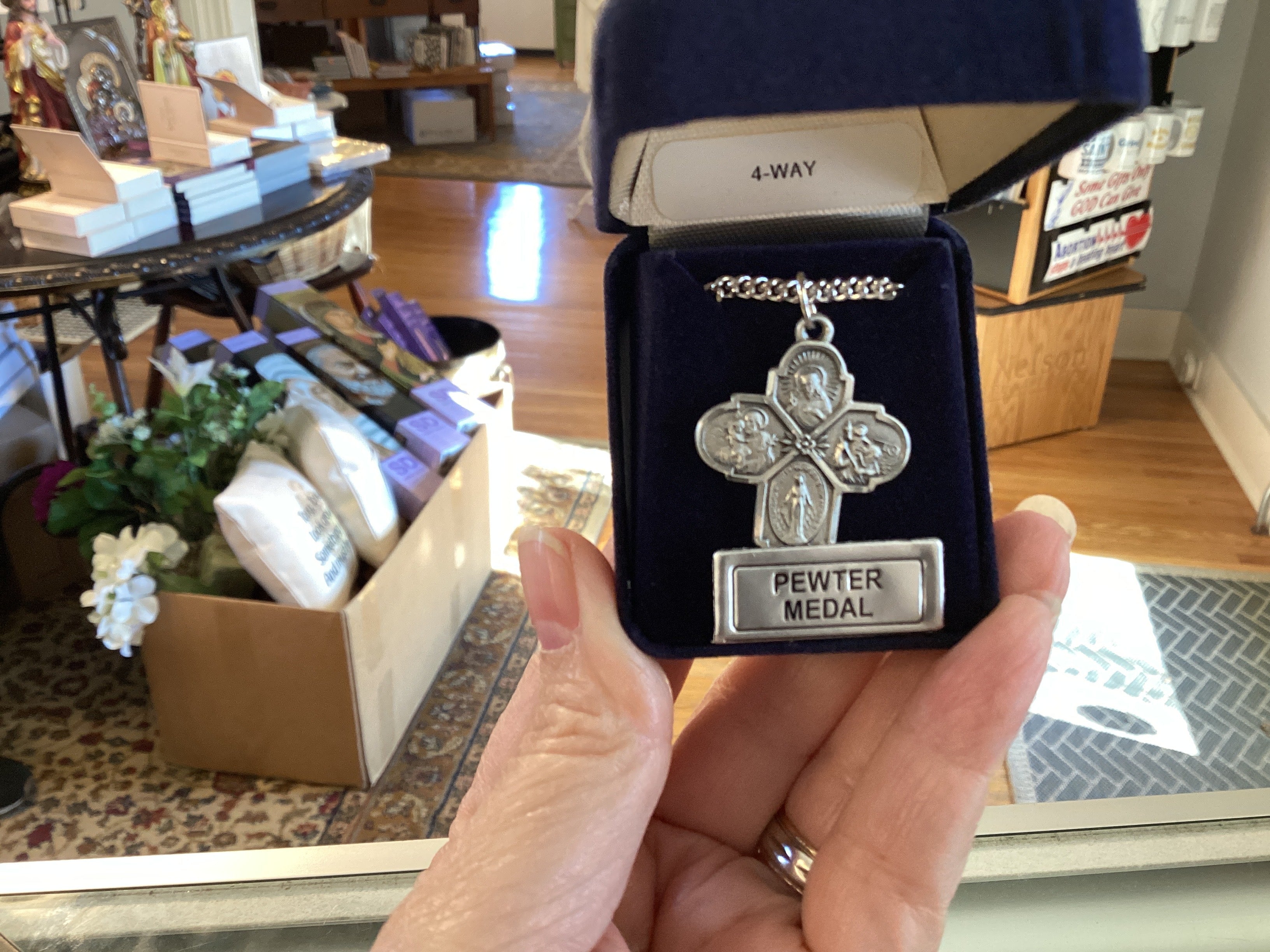 4 Way pewter Medal – The Catholic Corner